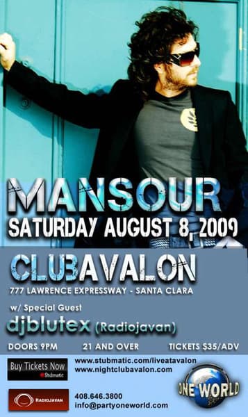 Mansour Live In Concert event · Sat, August 8, 2009 · Avalon ...