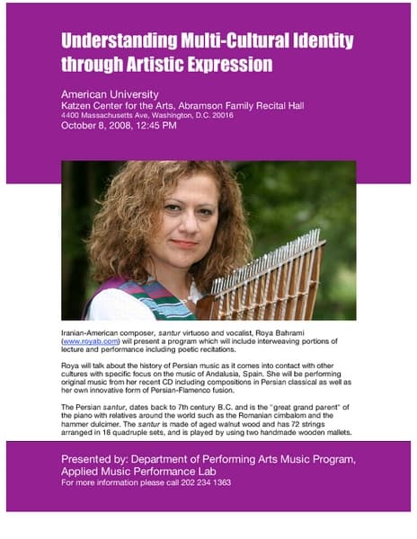 Music & Identity event · Wed, October 8, 2008 · American University ...