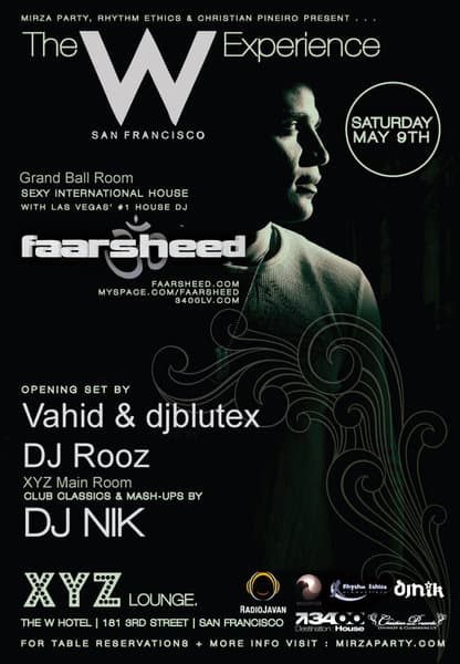 Faarsheed Live event · Sat, May 9, 2009 · The W Hotel · undefined San ...