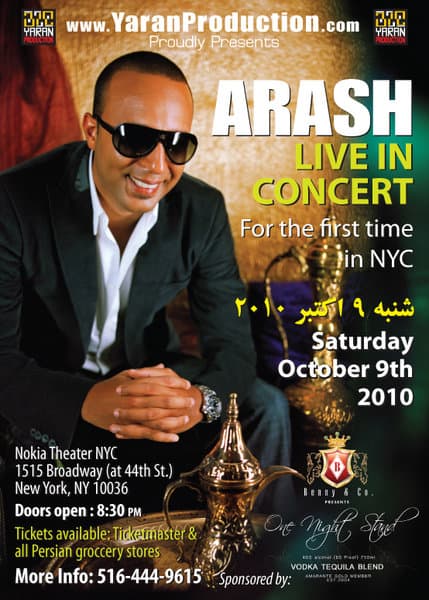 Arash Live In Concert event · Sat, October 9, 2010 · Nokia Theatre ...