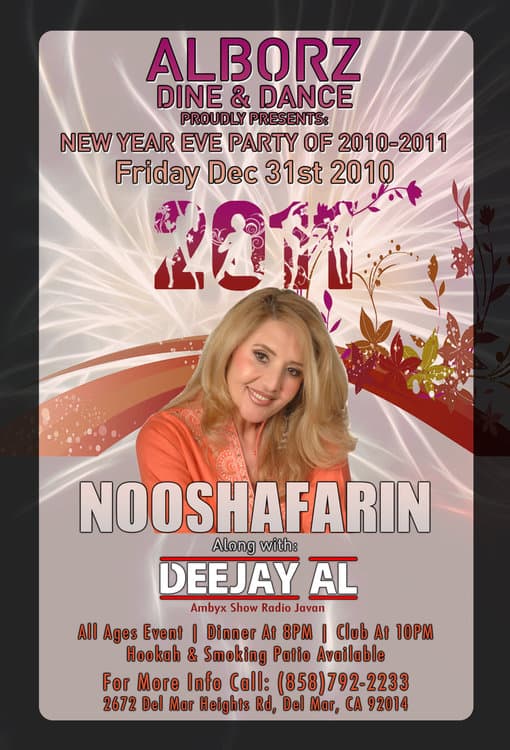 Nooshafarin Live In Concert event · Fri, December 31, 2010 · Alborz ...