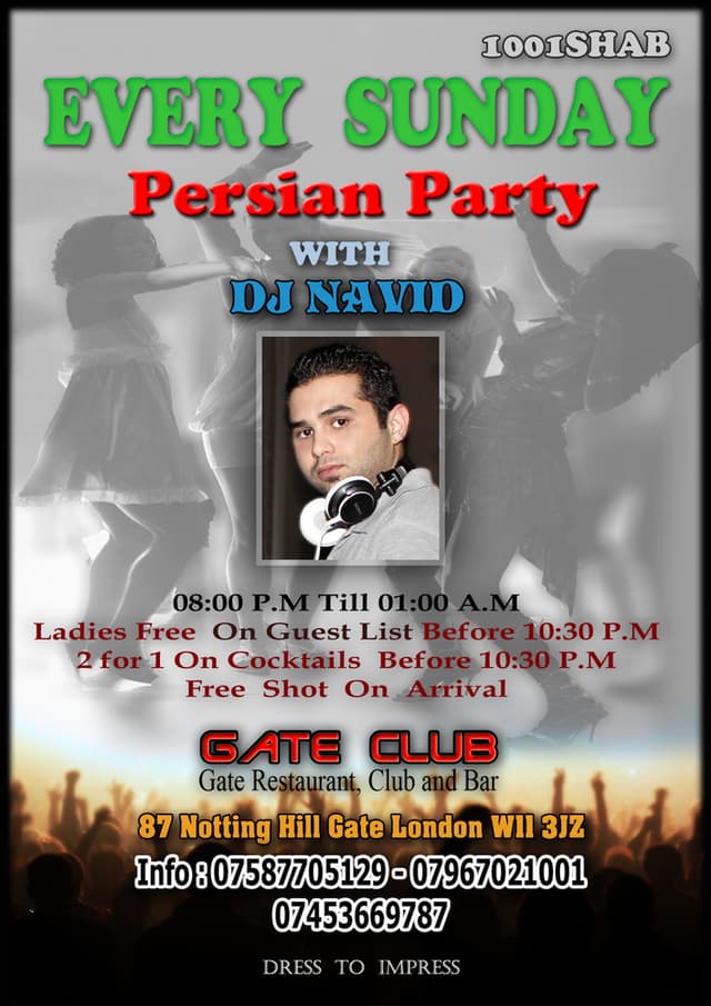Persian Party event · Sun, April 13, 2014 · Notting Hill Gate London ...