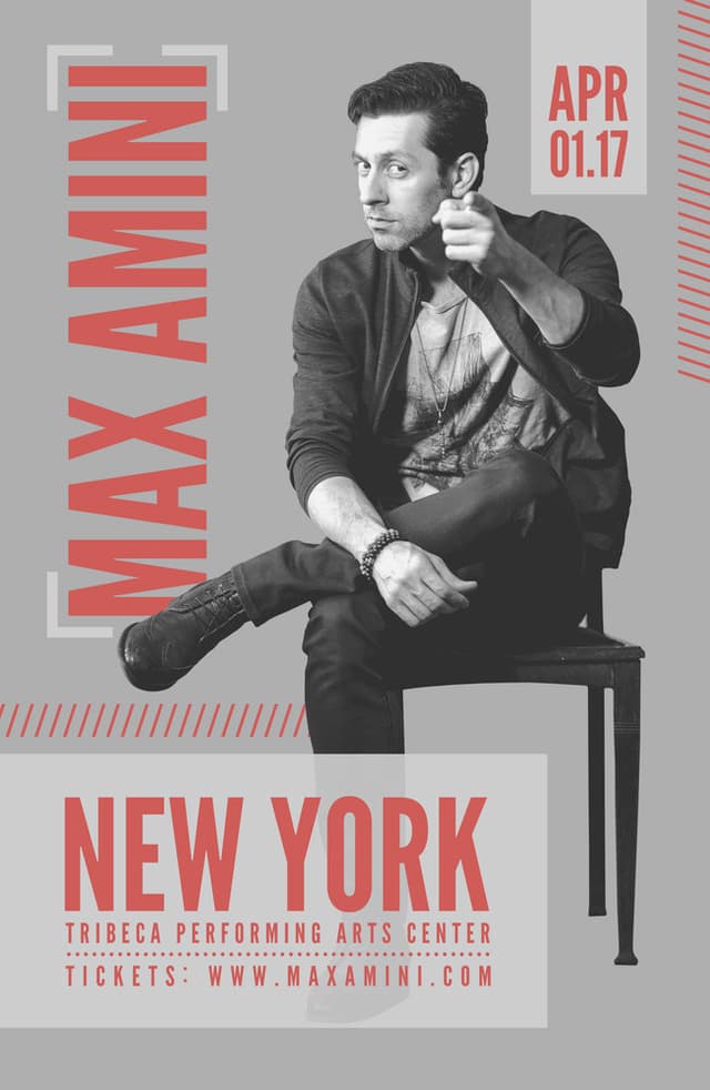 Max Amini Live in New York event · Sat, April 1, 2017 · Bmcc Tribeca ...