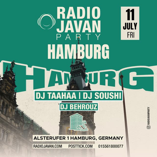 Radio Javan Party in Hamburg event · Fri, July 11, 2025 · Alsterinsel ...